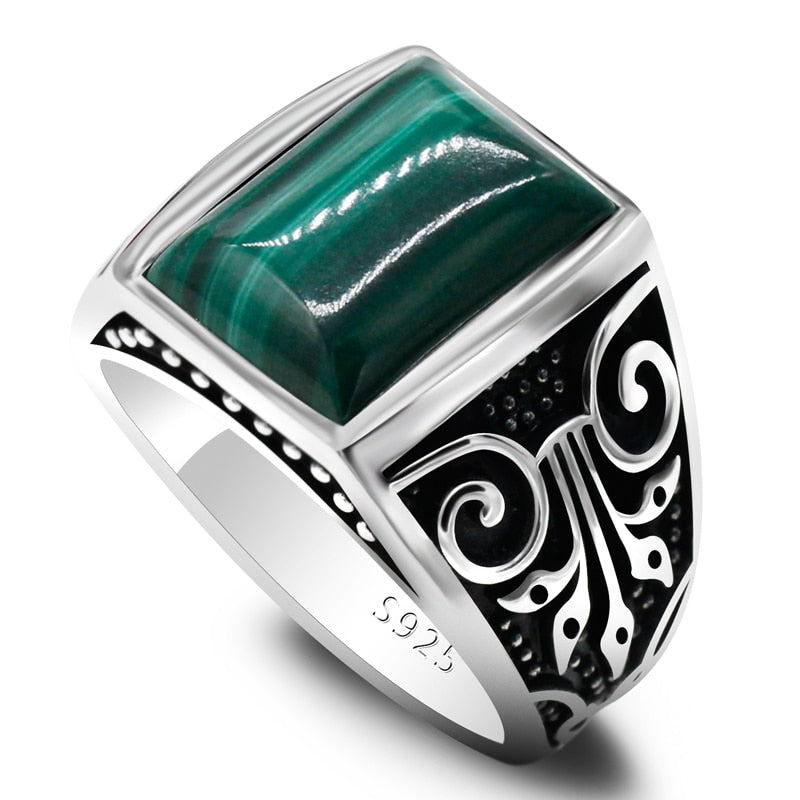 Turkish Malachite Sterling Silver Sunnah Ring for Men – SMC Merchandise