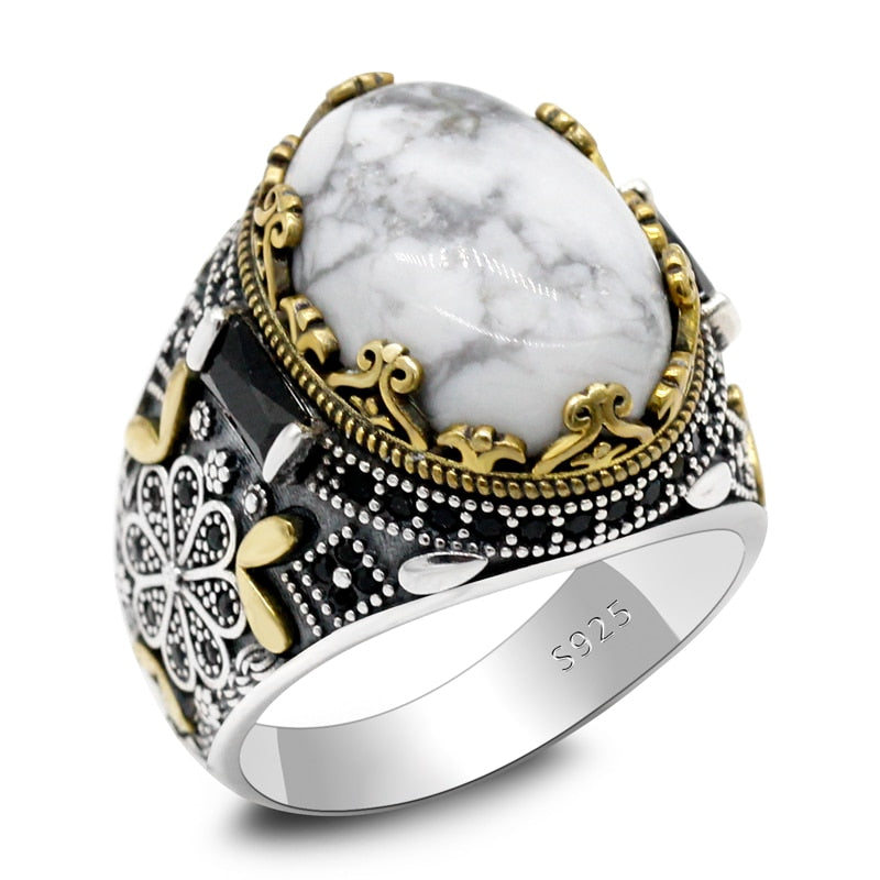 Natural White Turquoise Ring for Women – SMC Merchandise