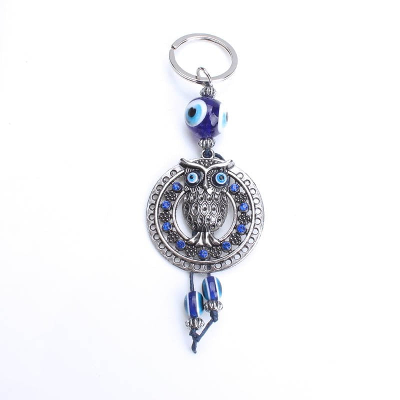 Turkish Evil Eye Protection Owl Key Chain